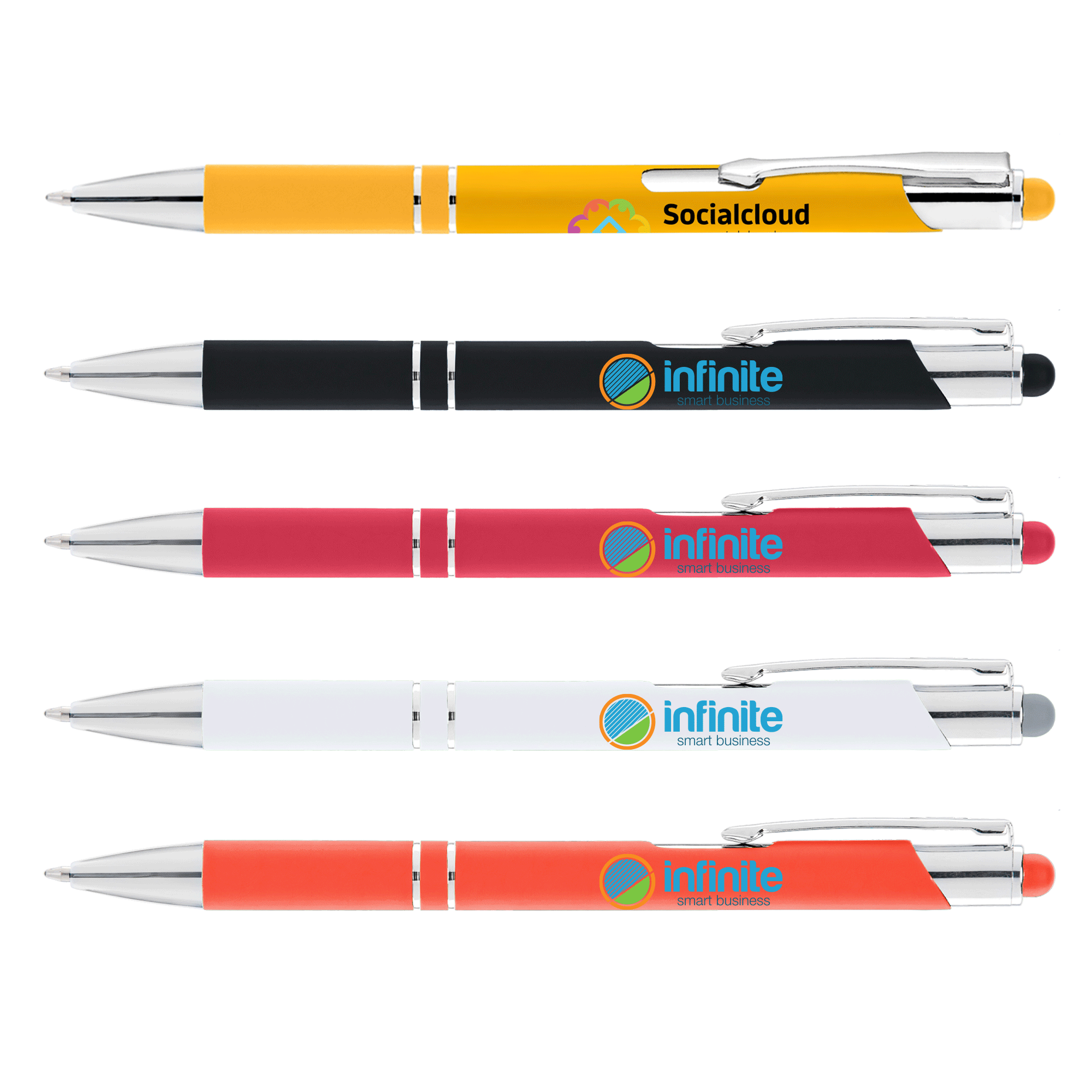 Stylo soft touch Paragon imprimé en couleur avec stylet assorti ...