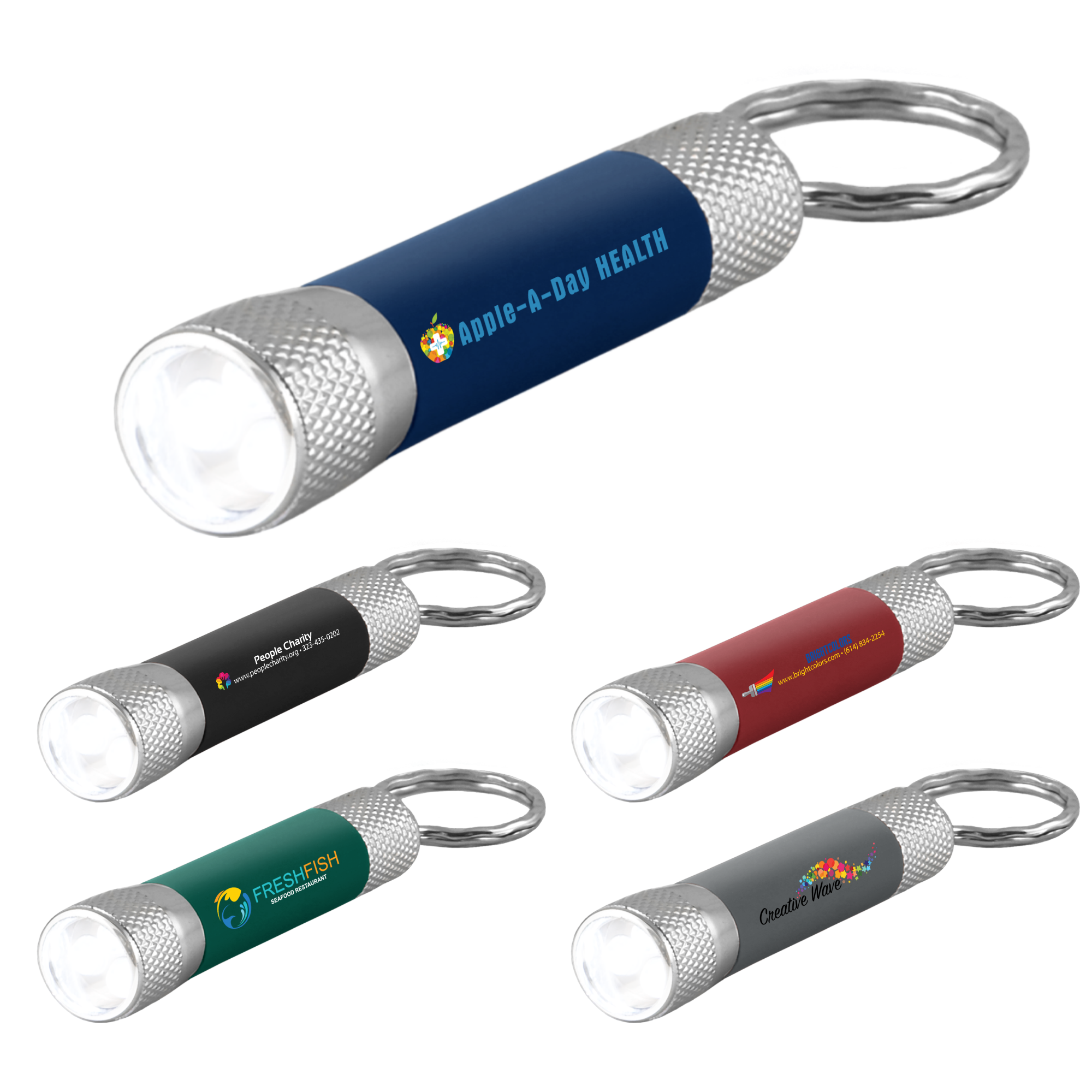 Custom Soft Touch Flashlight Key Chain-Full Color Inkjet | National Pen