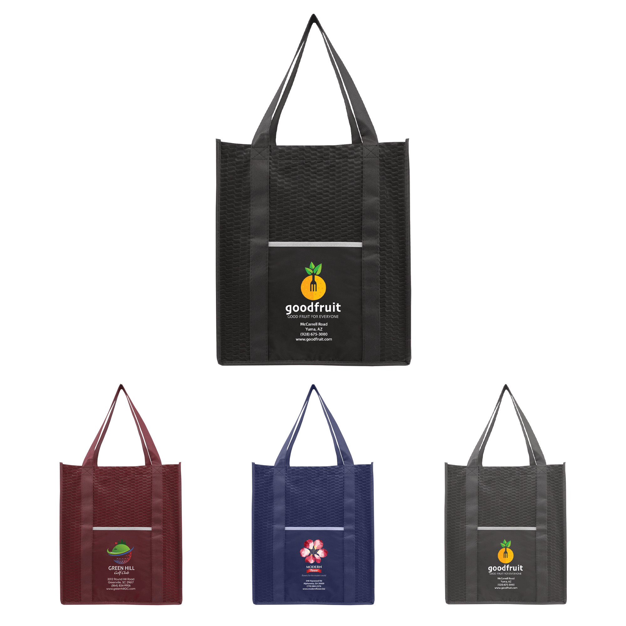 Custom Full Color Wave Patterned Large Tote Bag | Pens.com